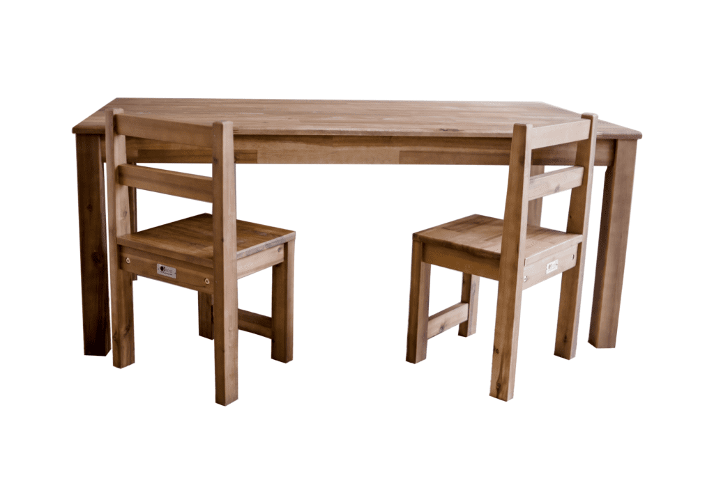 Hardwood Rectangular Table with 2 Standard Chairs - Qtoys - Learning ...